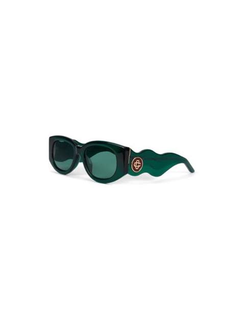 Casablanca Dark Green And Gold Memphis Sunglasses Reversible