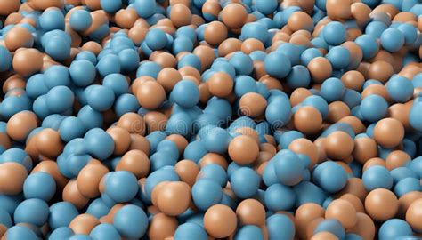 Abstract 3d Rendering Background With Blue Bouncing Balls Stock