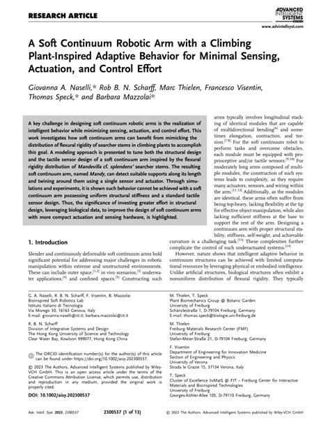 pdf a soft continuum robotic arm with a climbing plant‐inspired
