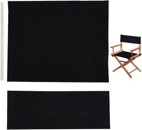 1 Set Directors Chair Covers Canvas Replacement Seat Cover Black Canvas