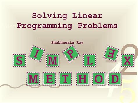simplex method slack surplus and artificial variable ppt