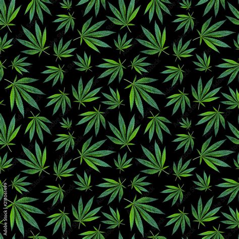 Weed Leaf Black Background