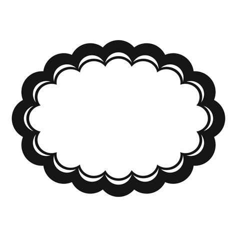 Black Scalloped Oval Frame Creating A Blank Space For Text 52439291