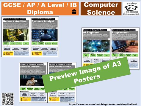 Computer Science IT Careers A3 Classroom Poster Pack Teaching
