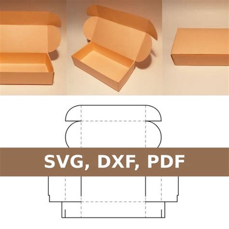 Rectangle Box Template Rectangular Box Shipping Box Etsy