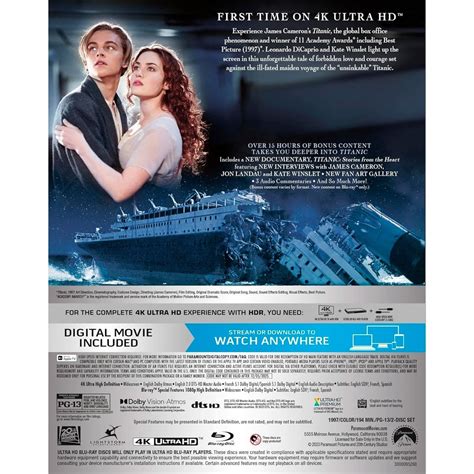 Titanic 4k Uhd Bonus Blu Ray 25th Anniversary Bluraymania
