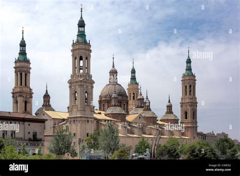 Basilica Of Our Lady Of The Pillar Zaragoza Aragon Spain Stock Photo