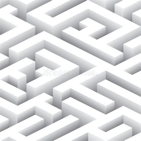 Endless Labyrinth Seamless Background Pattern Stock Vector