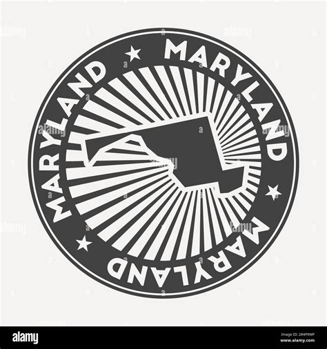 Maryland Round Logo Vintage Travel Badge With The Circular Name And