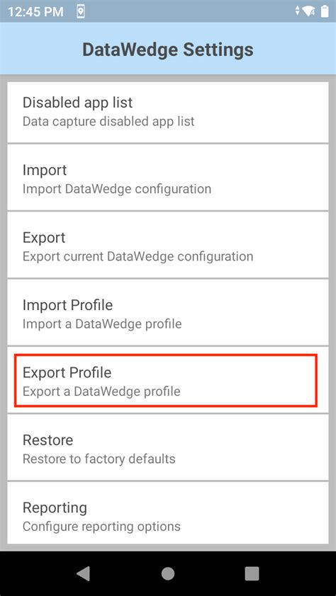 Datawedge Settings Zebra Technologies Techdocs