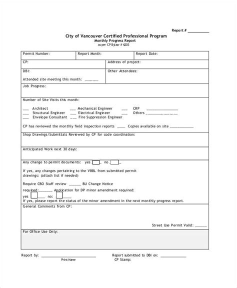 Engineering Progress Report Template