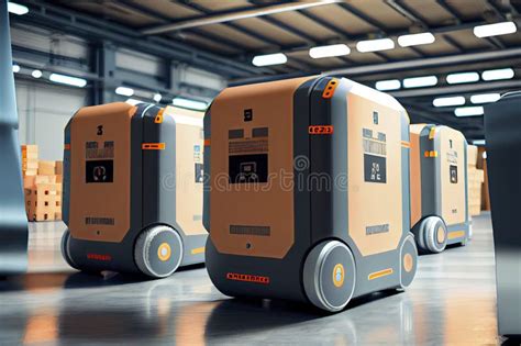 Automated Retail Warehouse With Robots Efficiently Sorting Parcels