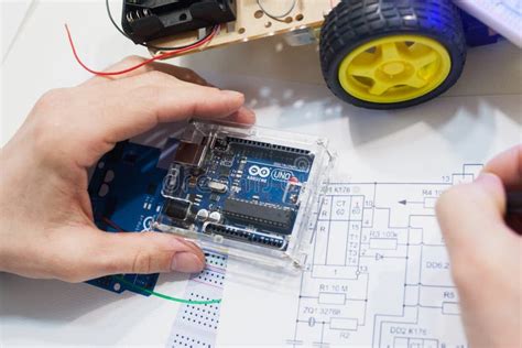 Robotics Creation With Arduino Uno Microcontroller Editorial Stock Image Image Of Model