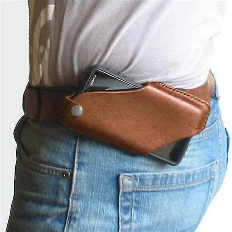 Leather Cell Phone Holster Retro Sheath With Belt Loops Mobile Phone