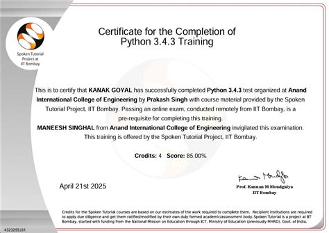 Python Certification Iitbombay Spokentutorial Programmingjourney