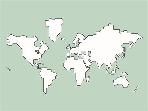 Simplified World Map Vector At Vectorified Collection Of