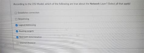 Solved According To The OSI Model Which Of The Following Chegg