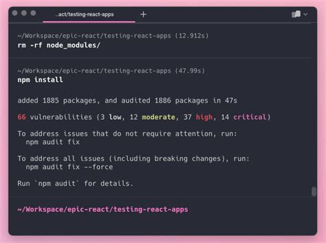 warp how to reinstall local and global packages with npm