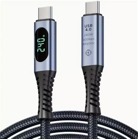 1 Meter Usb 4 Cable 40gbps With Digital Display Pd 240 Watt Max Power