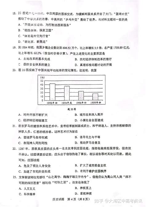 2023广东中考历史试卷答案，供参考！ 知乎