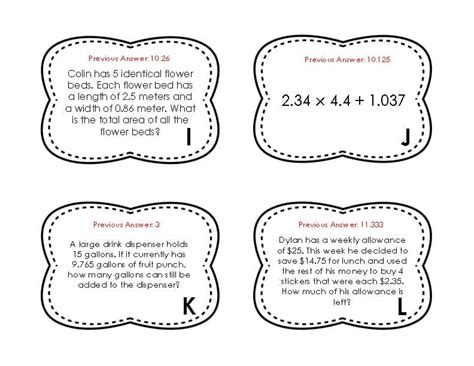 Adding Subtracting Multiplying Decimals Scavenger Hunt By Algebralove