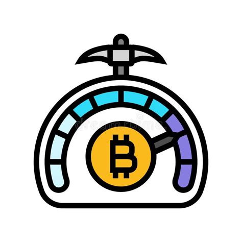 Difficulty Cryptocurrency Mining Color Icon Vector Illustration Stock