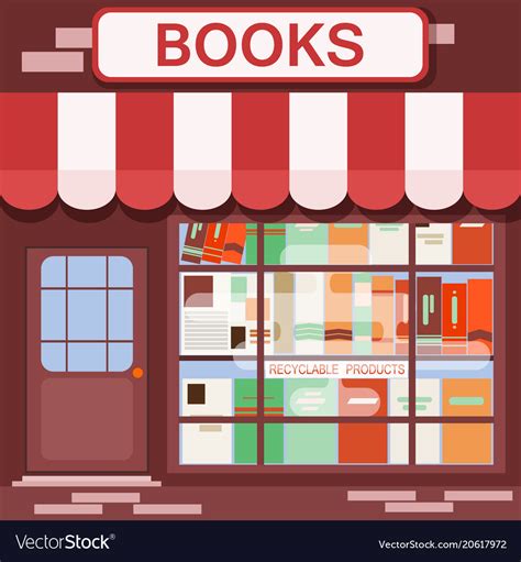 Books Shop Facade Background Building Royalty Free Vector