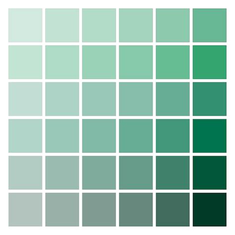 Shades Of Green And Teal Color Palette Vector Illustration Eps 10