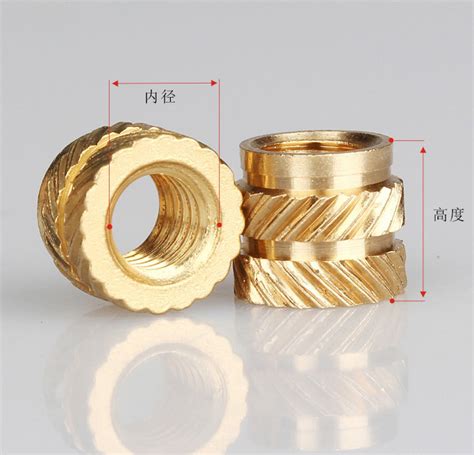热熔注塑铜花母滚花铜螺母M1 4 3 4 5花纹双斜纹土八铜镶嵌件铜柱 阿里巴巴