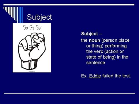 Sentence Structure Basics Components Of Sentences O Subject
