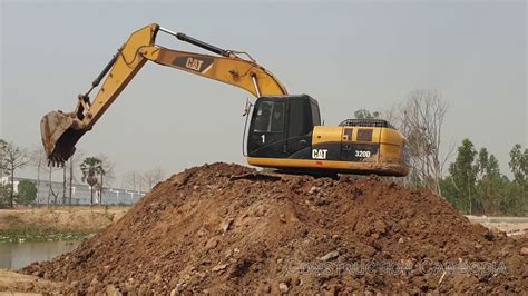 អេស្កាកាយដី Cat 320d Digging Soil Excavator Working Youtube