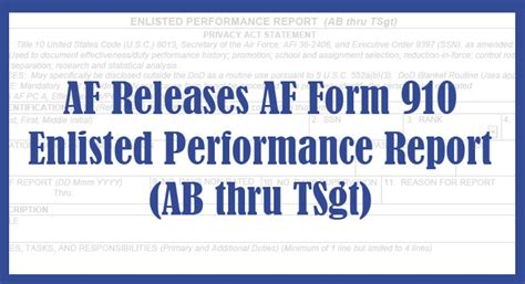 Af Releases Form 910 Ab Tsgt Epr Af Releases Form 910 Ab Tsgt Epr