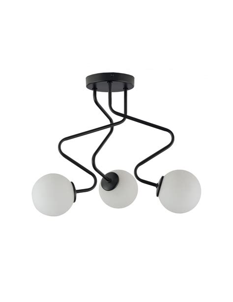 Zigzag Lampa Sufitowa Kula Czarna 33292 Sigma