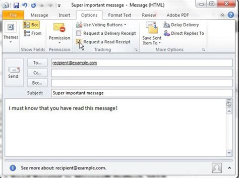 How To Request A Read Receipt In Outlook 2010 Solve Your Tech