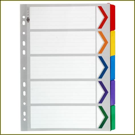 Downloadable Editable Printable Divider Tabs Template Printable