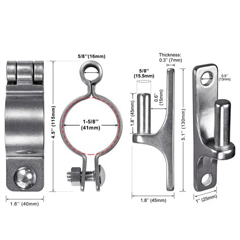 Insaga 304 Stainless Steel Gate Hinges 2pack Heavy Duty