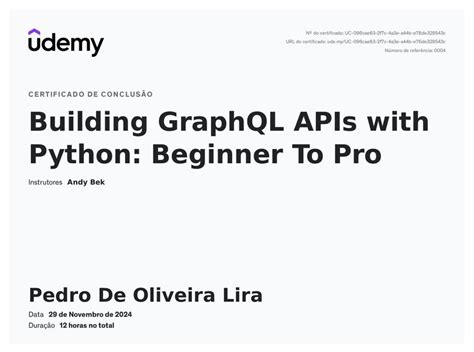 Pedro Lira On Linkedin Continuouslearning Python Graphql Apis Udemy