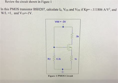 Solved Review The Circuit Shown In Figure 1 In This Pmos