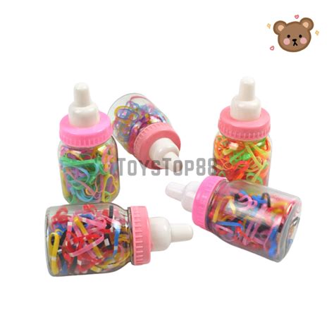 Jual Karet Jepang Dot Mini Ikat Rambut Anak Kemasan Botol Bayi Kecil