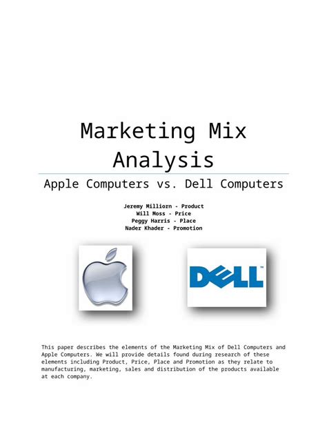 Docx Marketing Mix Analysis