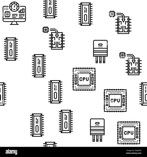 Semiconductor Manufacturing Plant Vector Seamless Pattern Stock Vector