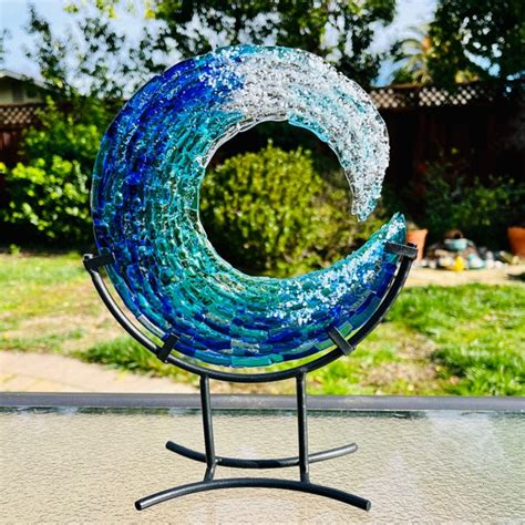 Glass Wave Sculpture Etsy Glass Wave Sculpture Etsy