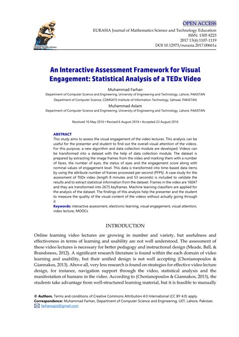 Pdf An Interactive Assessment Framework For Visual Engagement