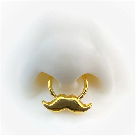 HANDMADE TO ORDER Solid Silver Mustache Septum Hoop Handlebar Mustache