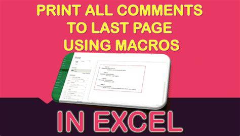 Print All Comments Using Macros Myexcelonline