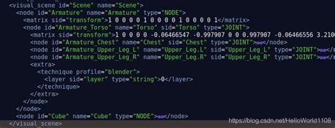 Pyopengl骨骼动画skeleton Animation 一 Collada模型格式简单解读collada格式 Csdn博客