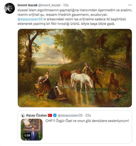 AKP li Alpay Özalan ın arkasındaki tabloda fikir hırsızlığı yapıldığı