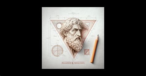Pythagoras Portrait In Fibonacci Style Spiral Infographic Hand Drawn Fibonacci Tapestry