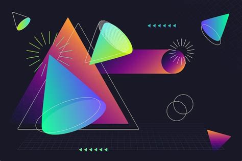 Premium Vector Abstract Geometric Composition Of Gradient Isometric