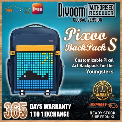 Original Divoom Pixoo Backpack S Rgb With Smart Led Pixel Art Display